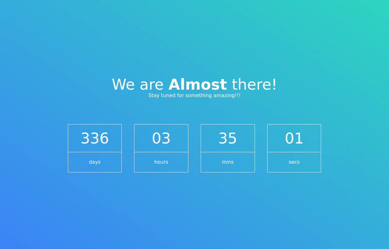 Coming Soon Page With Working Count Down Timer Tailwind Css Example