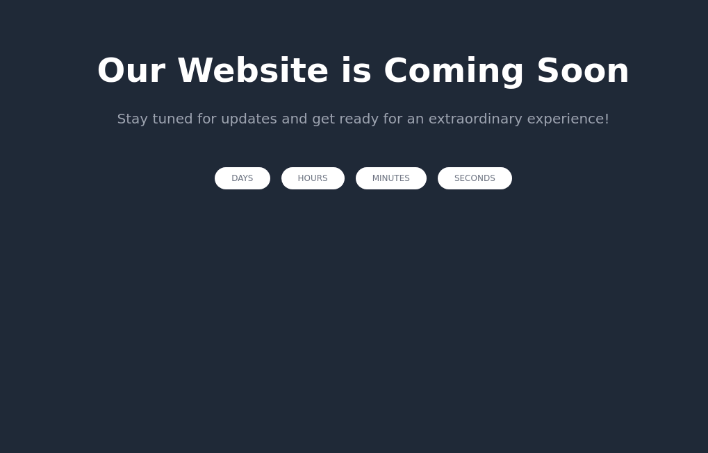 Coming Soon Page With Working Count Down Timer Tailwind Css Example 4009