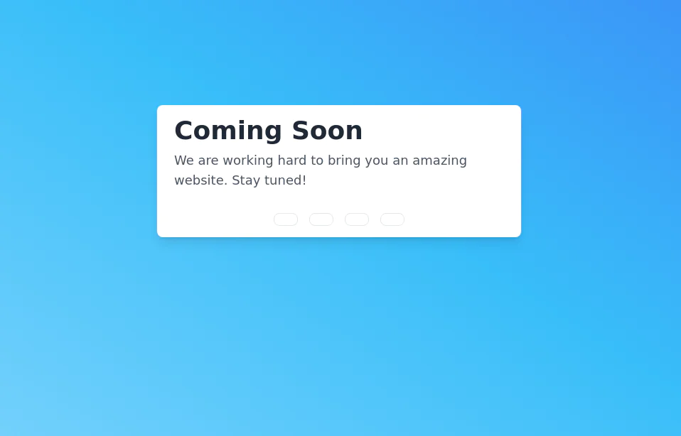 Coming Soon Page With Working Count Down Timer Tailwind Css Example