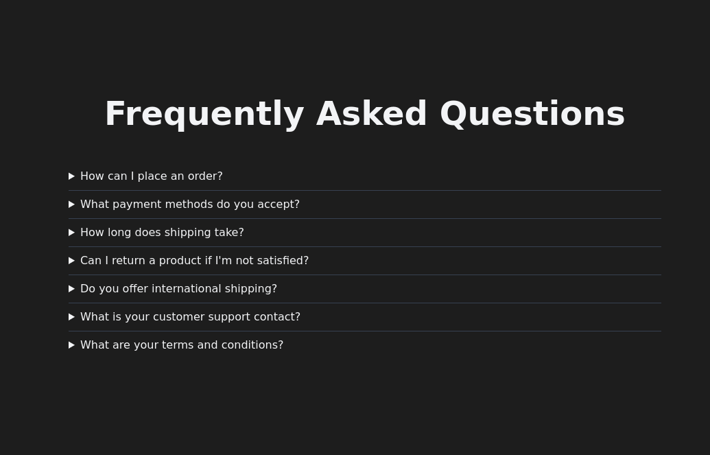 Faq Accordion Component Tailwind Css Example