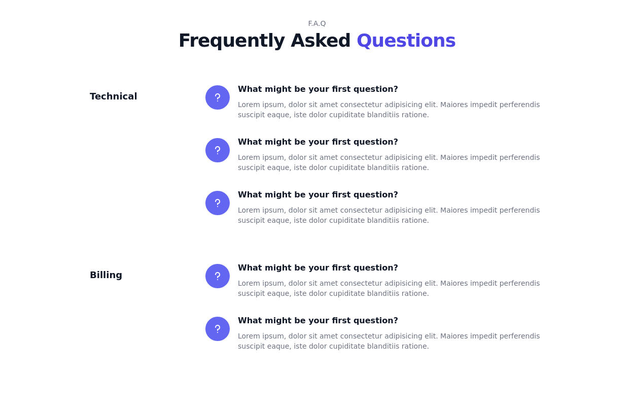 Frequently Asked Questions Section Tailwind Css Example