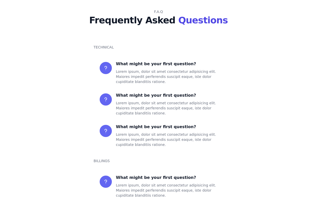 Faq With Tailwind Css And Alpinejs Tailwind Css Example