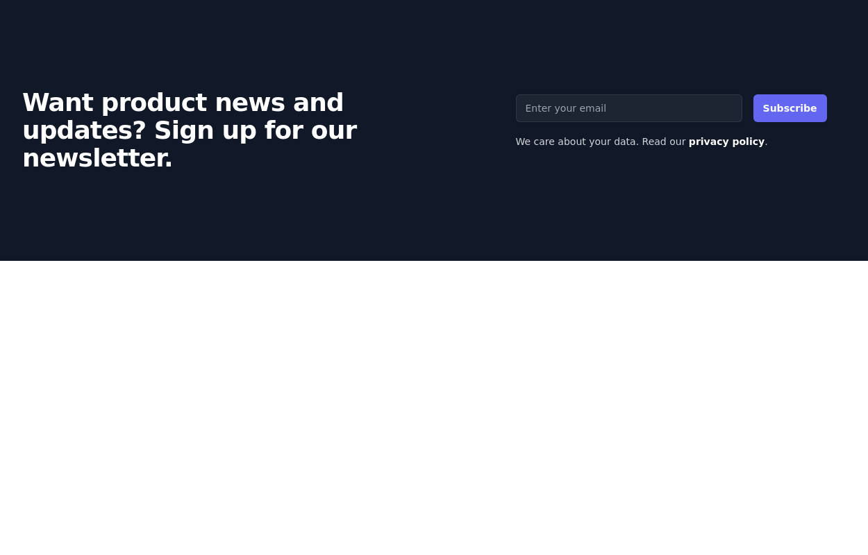 Newsletter Subscription Form Tailwind Css Example