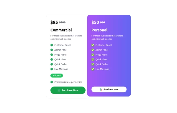 Pricing Table Tailwind Css Example
