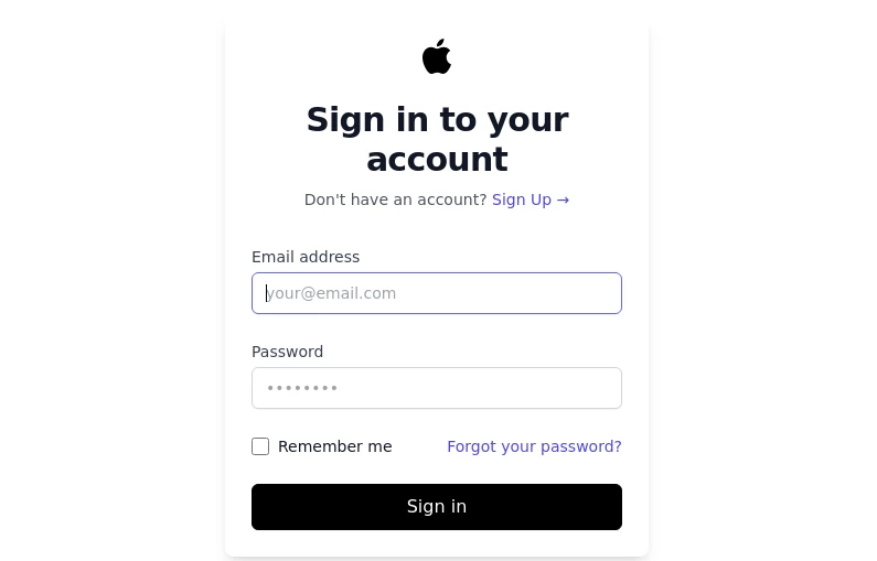 Sign In Form With Tailwind Css Tailwind Css Example