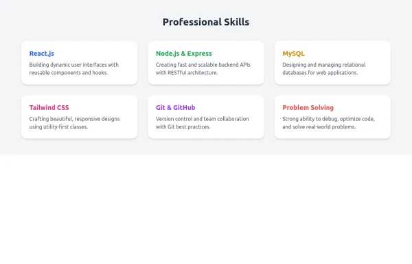 Skill Cards With Tailwind Css Tailwind Css Example 8758