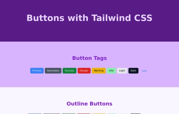 Buttons Tailwind Css Example