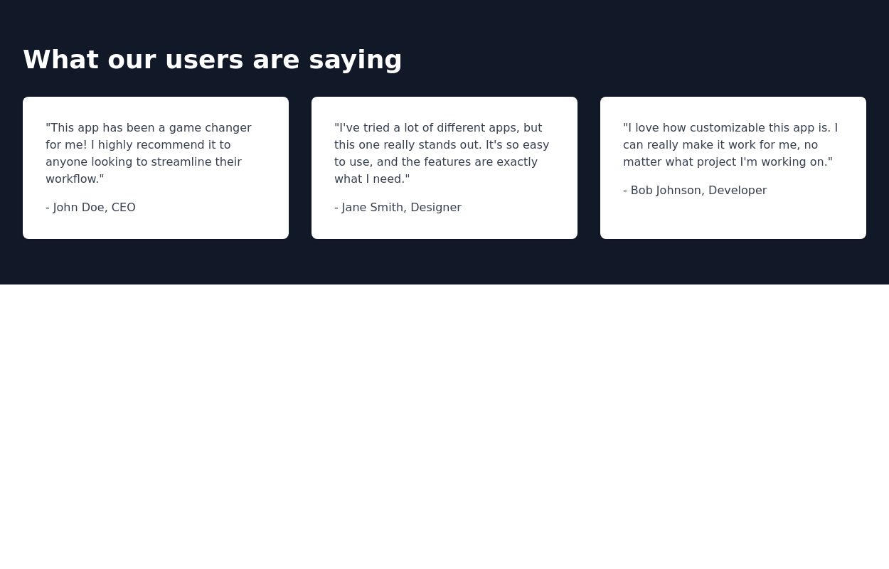 57 Free Testimonial Examples In Tailwind Css